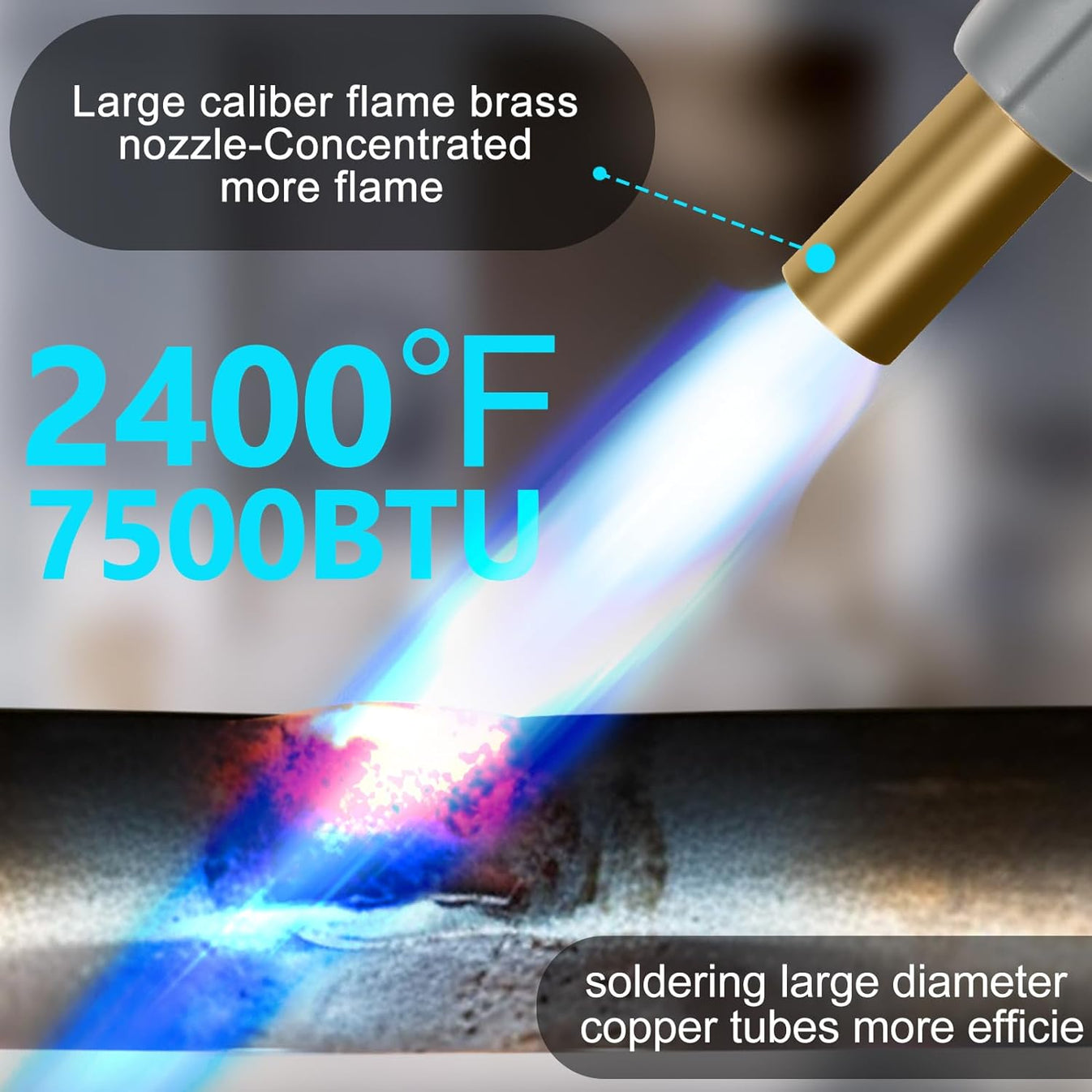 BLUEFIRE Powerful Propane Torch Head, Trigger Start Mapp Gas Turbo Tor ...